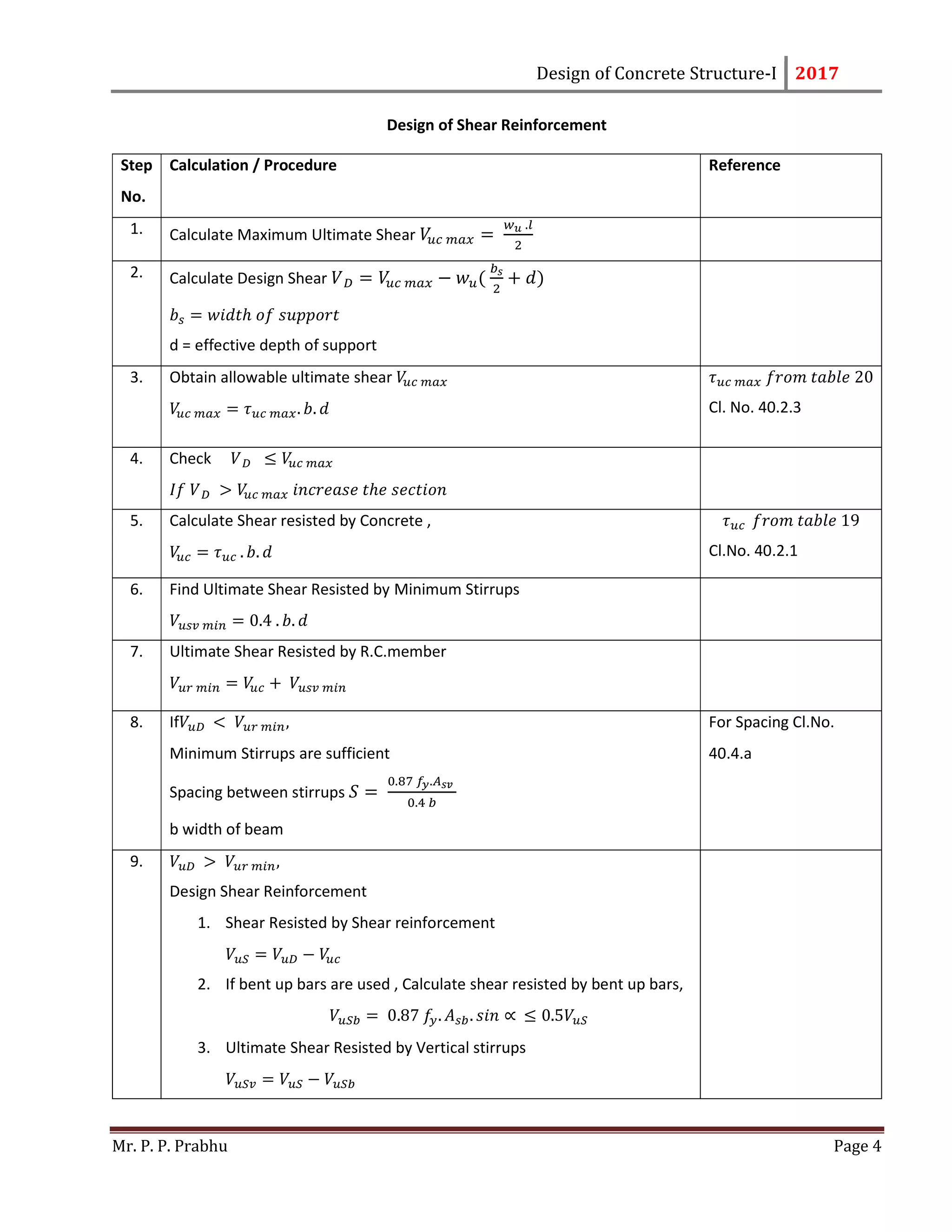 Design of concrete structures-I- Design Steps | PDF