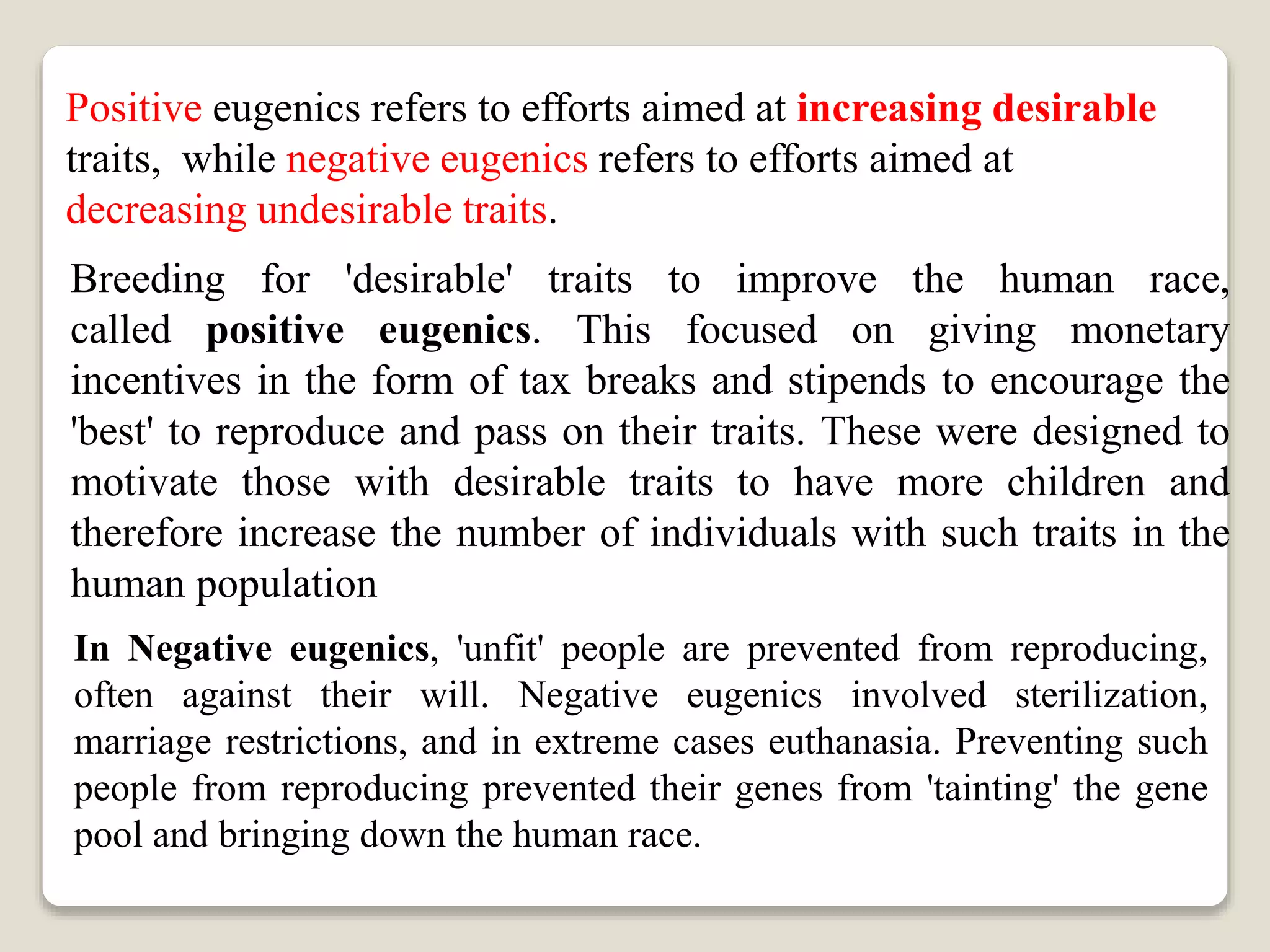 Eugenics, Euthenics & Euphenics | PPT