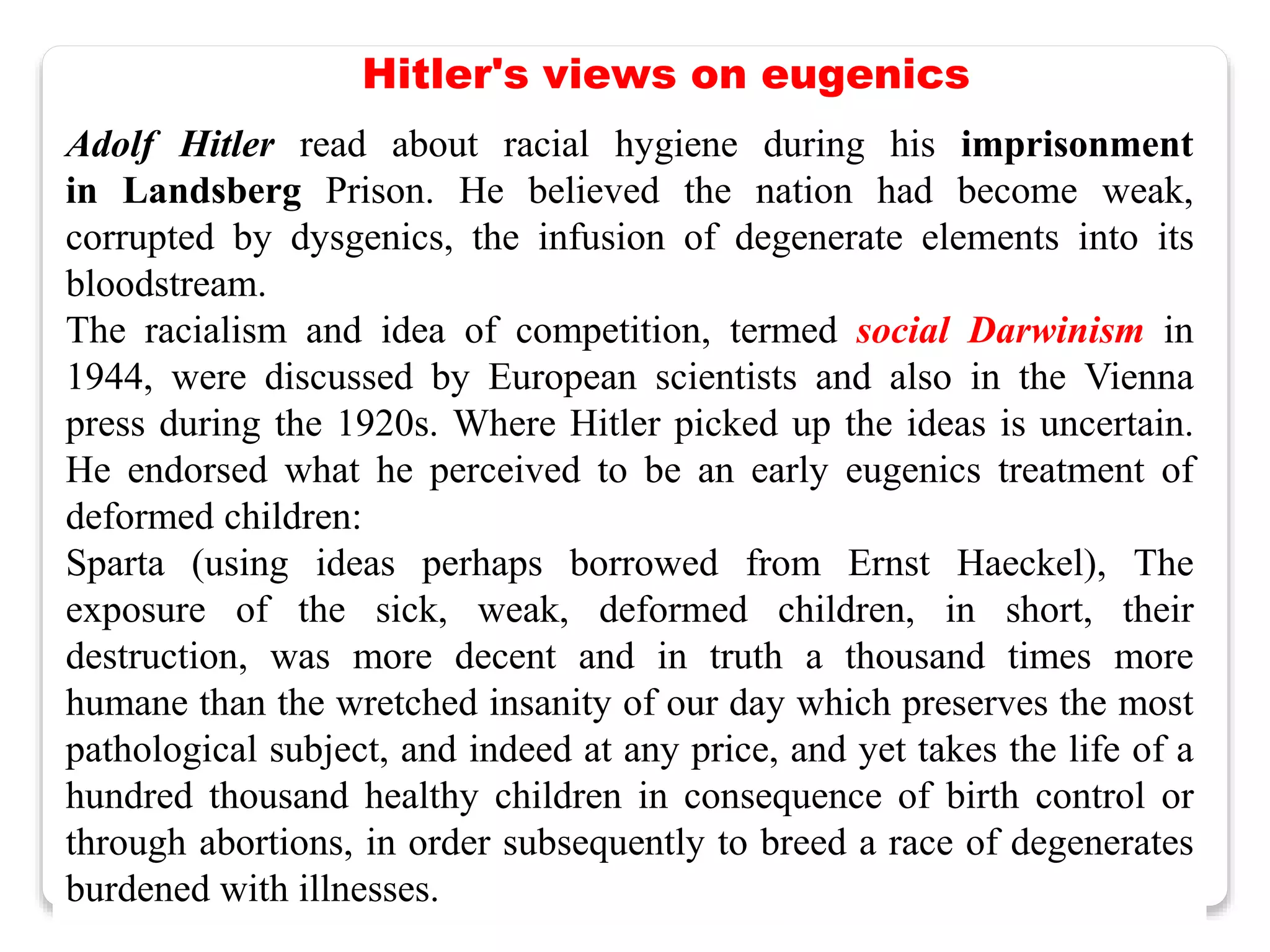 Eugenics, Euthenics & Euphenics | PPT