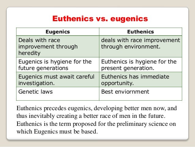 Eugenics, Euthenics & Euphenics