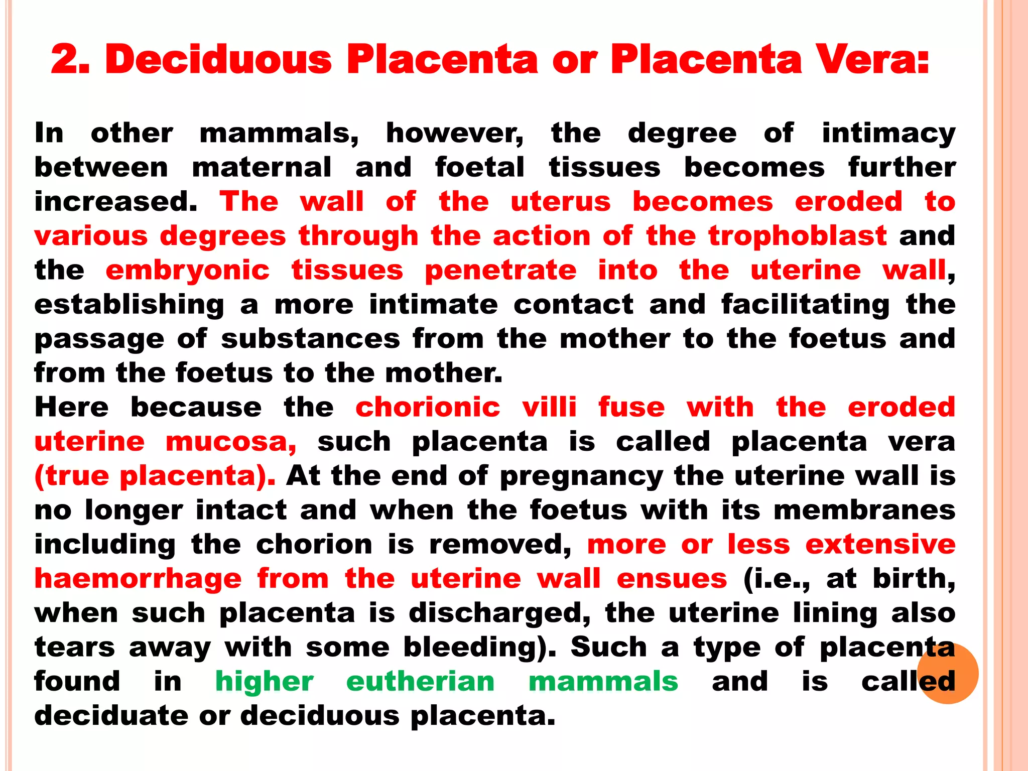 Placenta structure and Classification | PPT