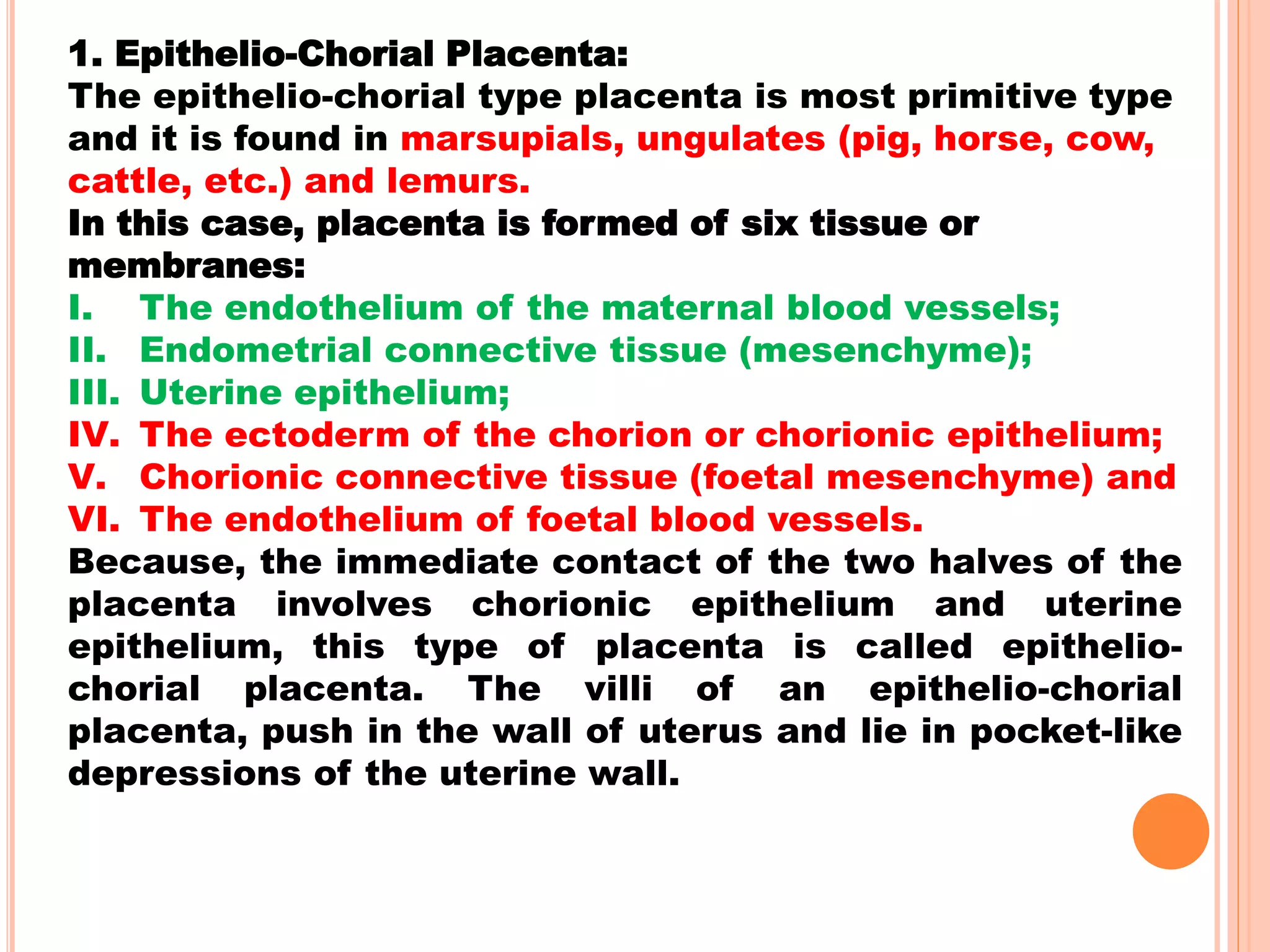 Placenta structure and Classification | PPT