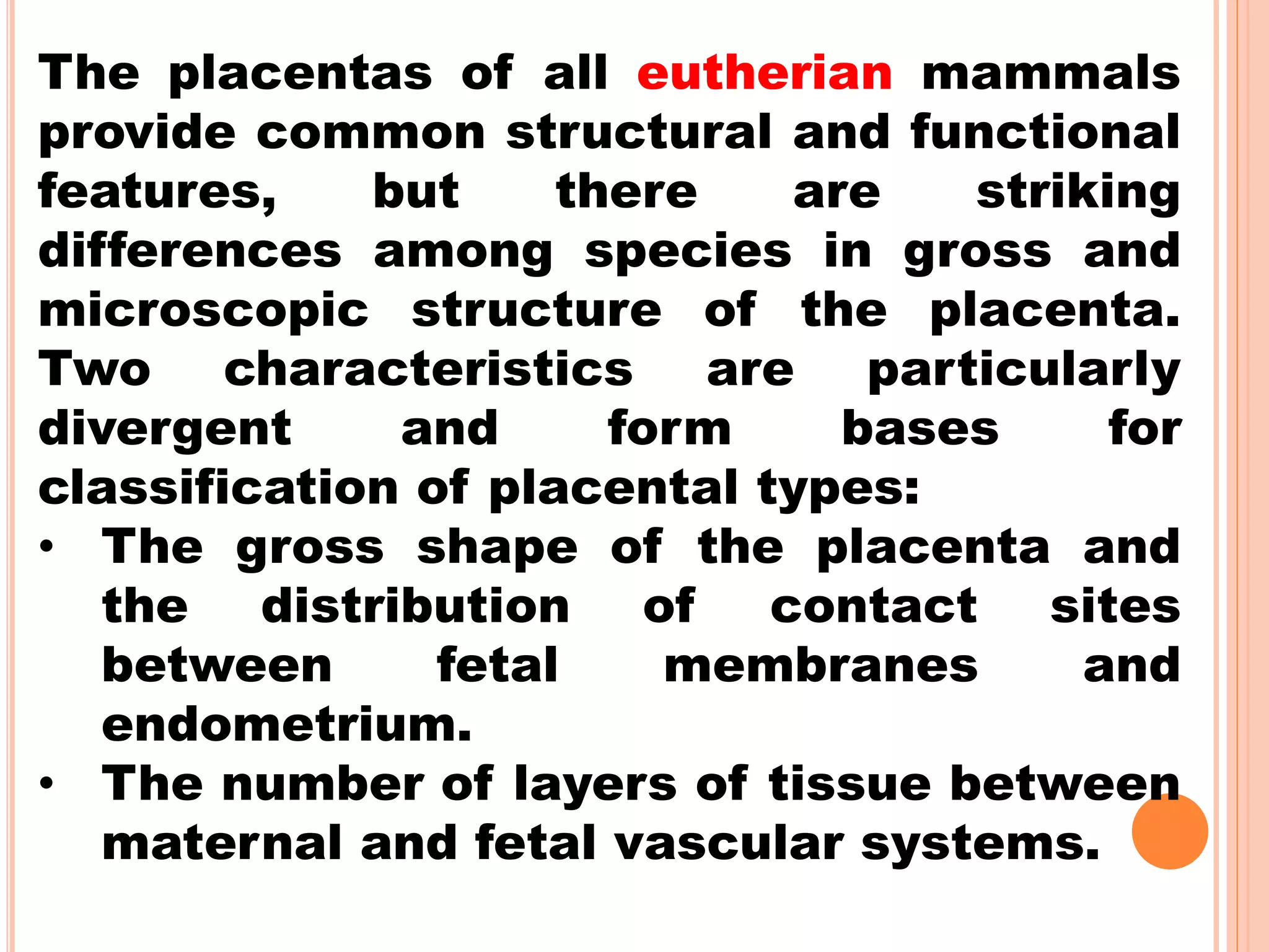 Placenta structure and Classification | PPT
