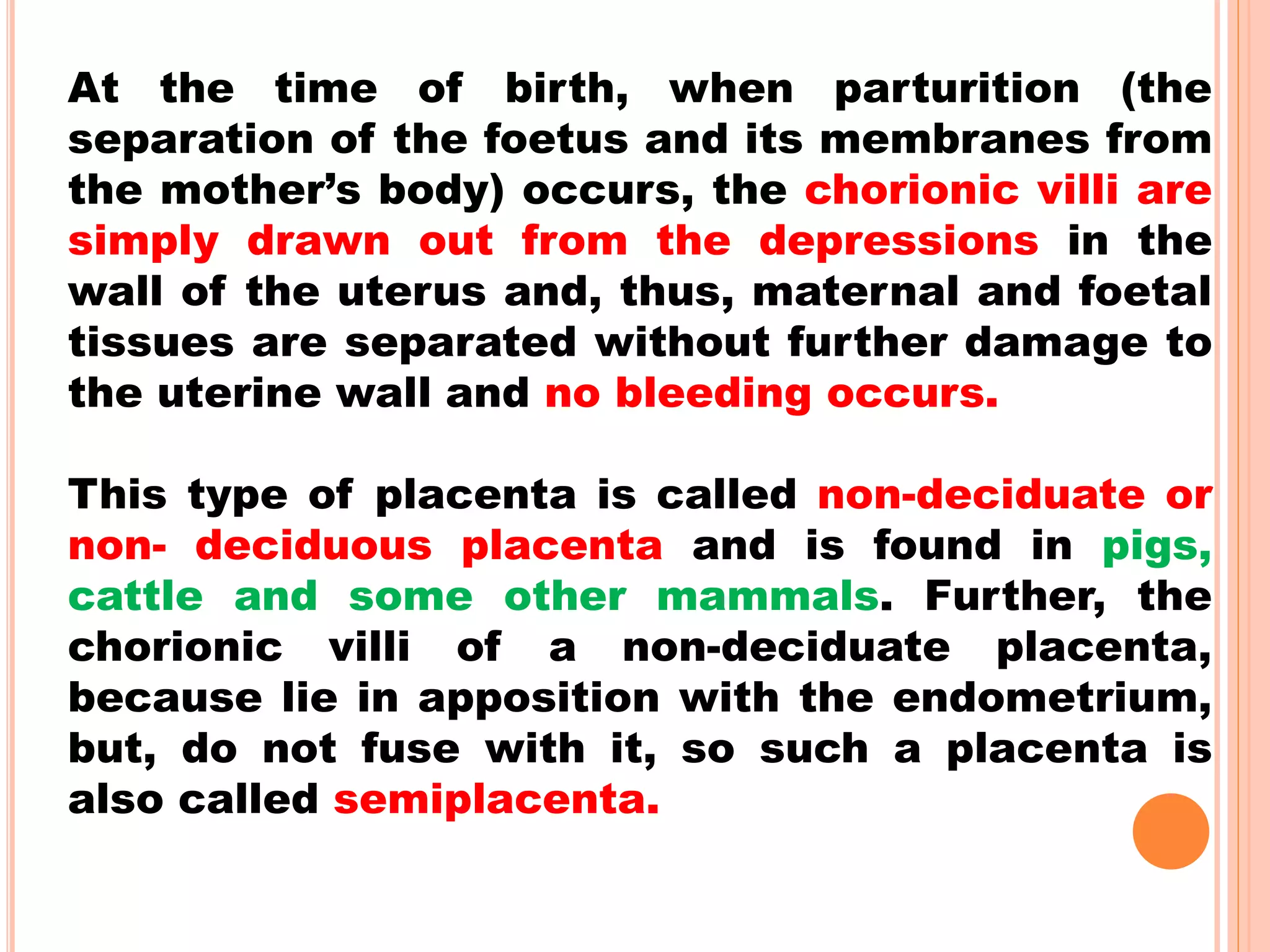 Placenta structure and Classification | PPT