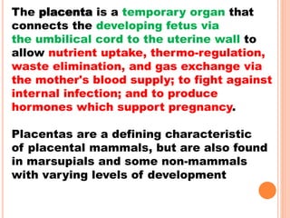 Placenta structure and Classification | PPT