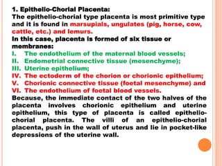 Placenta structure and Classification | PPT