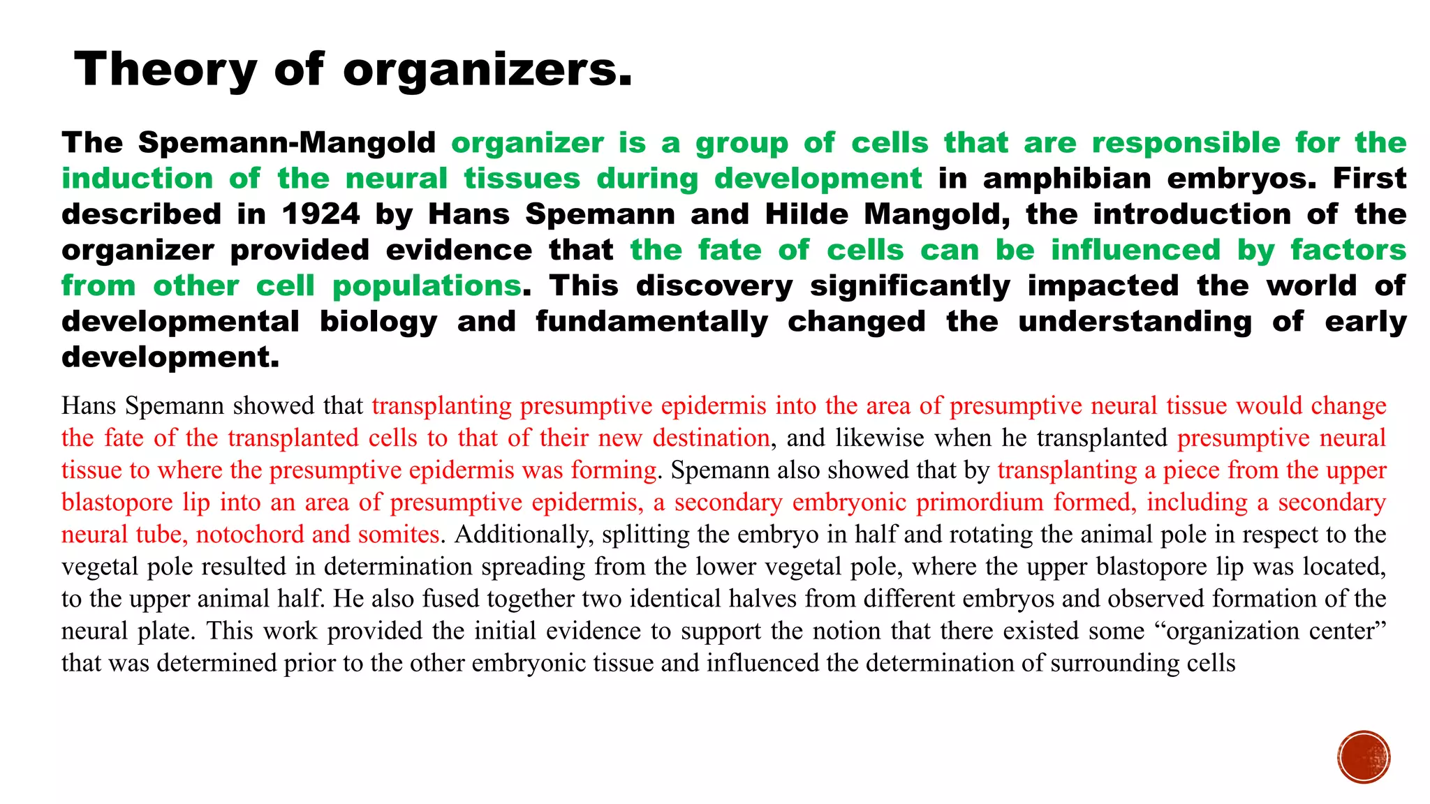 Theories of embryonic development | PPT