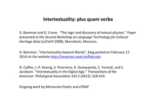 [DCSB] Chris Forstall, Lavinia Galli Milić (University of Geneva ...