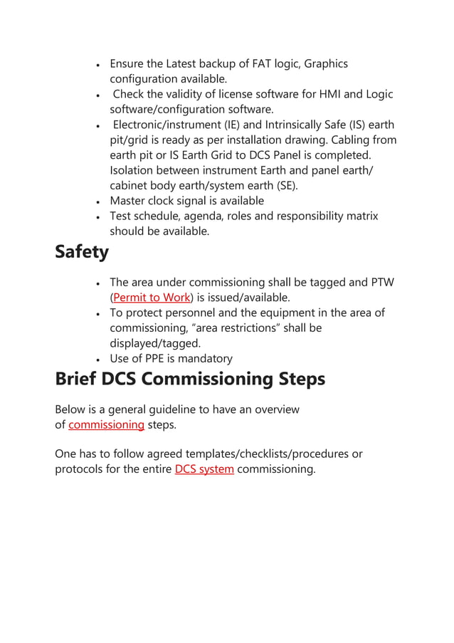 DCS Commissioning Steps.pdf | Technology & Computing