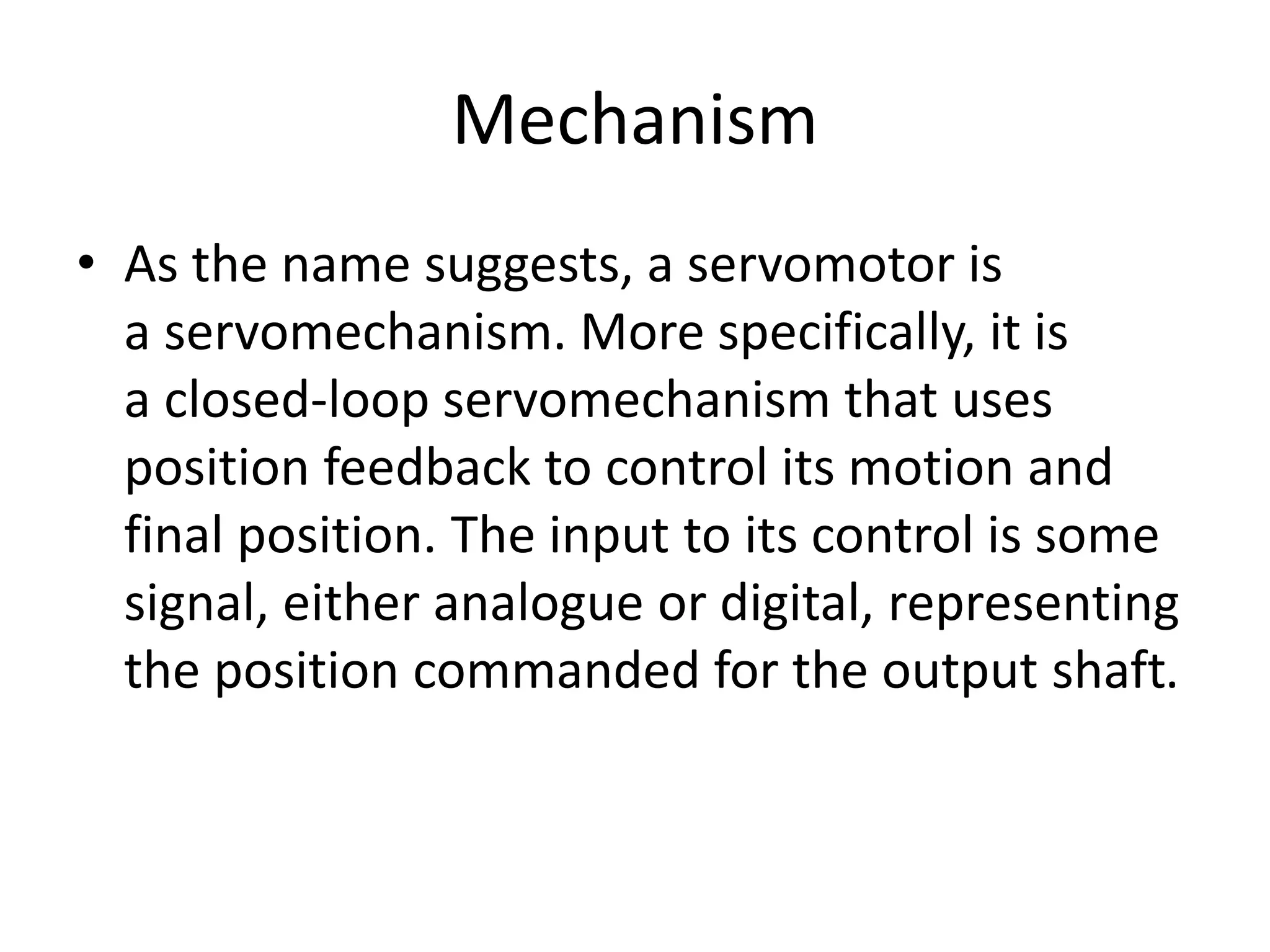 Dc servo motor | PPTX