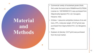 Stabilization of Pickering emulsion using Octenyl succinic anhydride ...