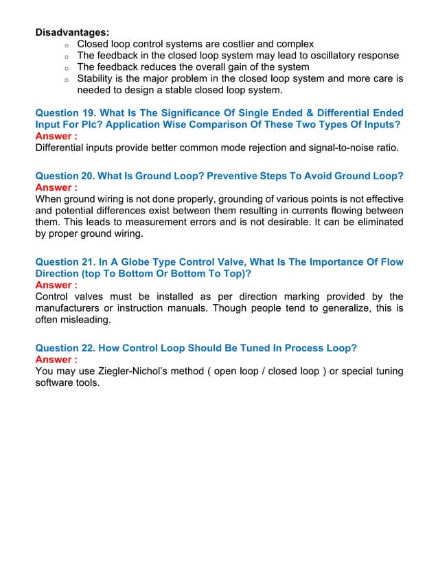 oil and gas DCS Interview Questions and Answers | PDF