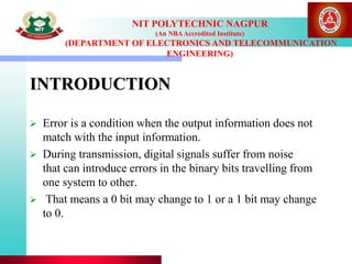 TO CONSTRUCT THE CIRCUIT FOR ONE BIT ERROR CORRECTION USING HAMMING ...