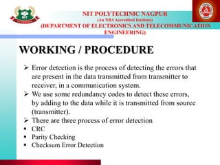 TO CONSTRUCT THE CIRCUIT FOR ONE BIT ERROR CORRECTION USING HAMMING ...