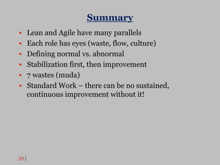 Finding Lean in Agile by Adam Parker | PPT