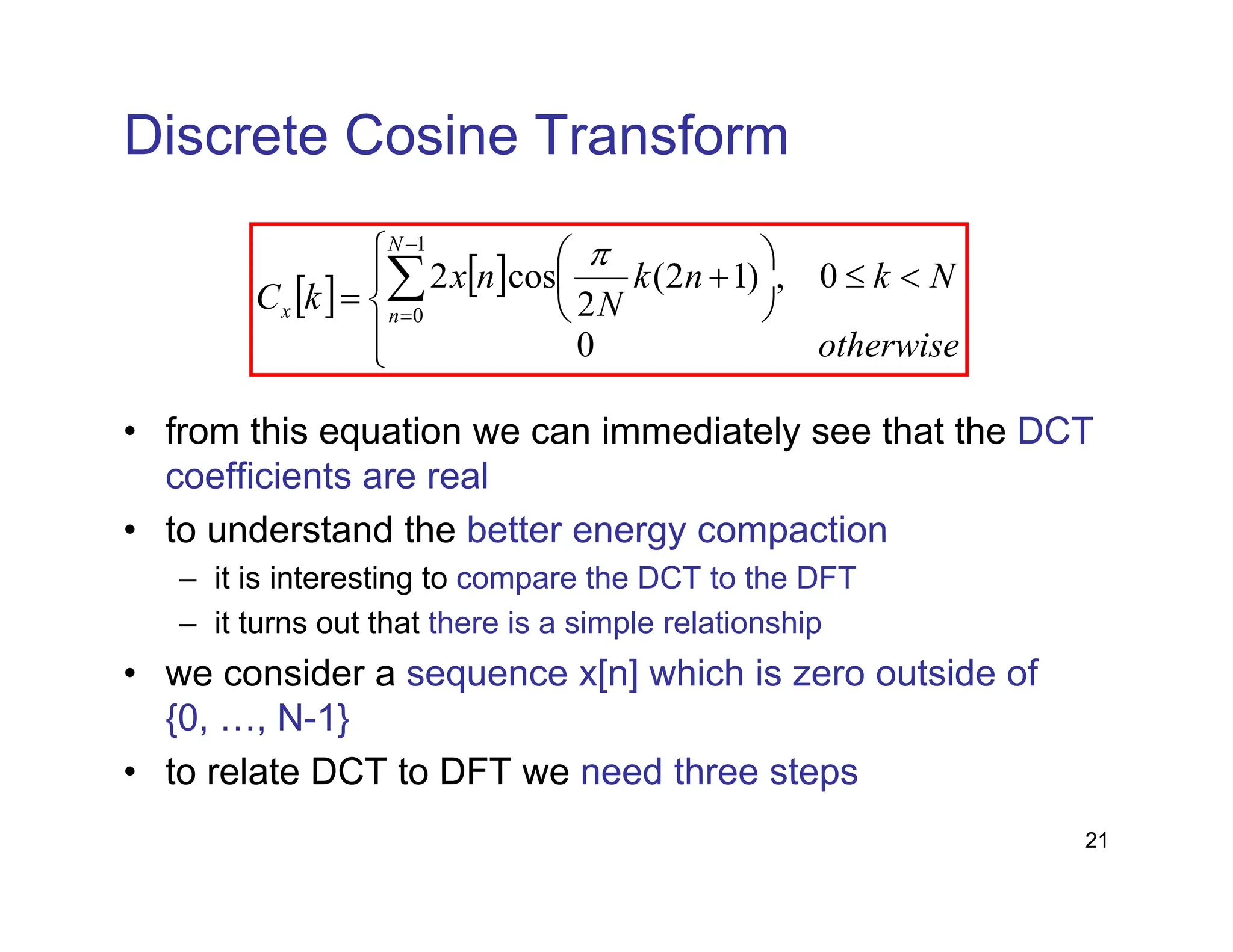 Discrete time cosine transform DCT Signal Processing | PDF