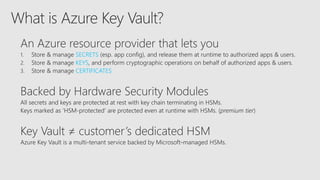 Secure your applications with Azure AD and Key Vault | PPTX