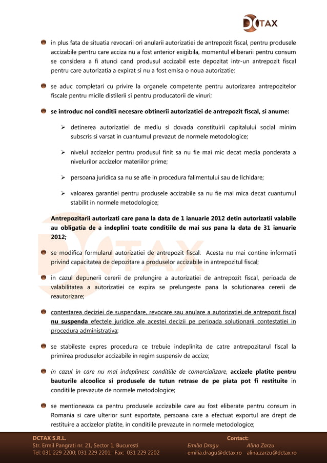 Dc tax update_modificari cod fiscal_7 septembrie 2011 | PDF