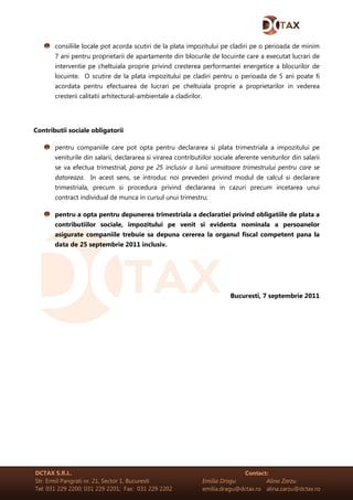 Dc tax update_modificari cod fiscal_7 septembrie 2011 | PDF