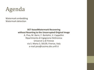 DCT based Watermarking technique | PPT