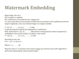 DCT based Watermarking technique | PPT