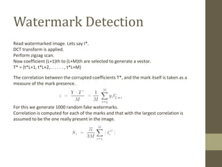 DCT based Watermarking technique | PPT