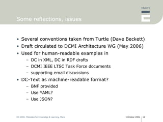DC-Text: a simple text-based format for DC metadata | PPT