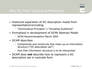 DC-Text: a simple text-based format for DC metadata | PPT