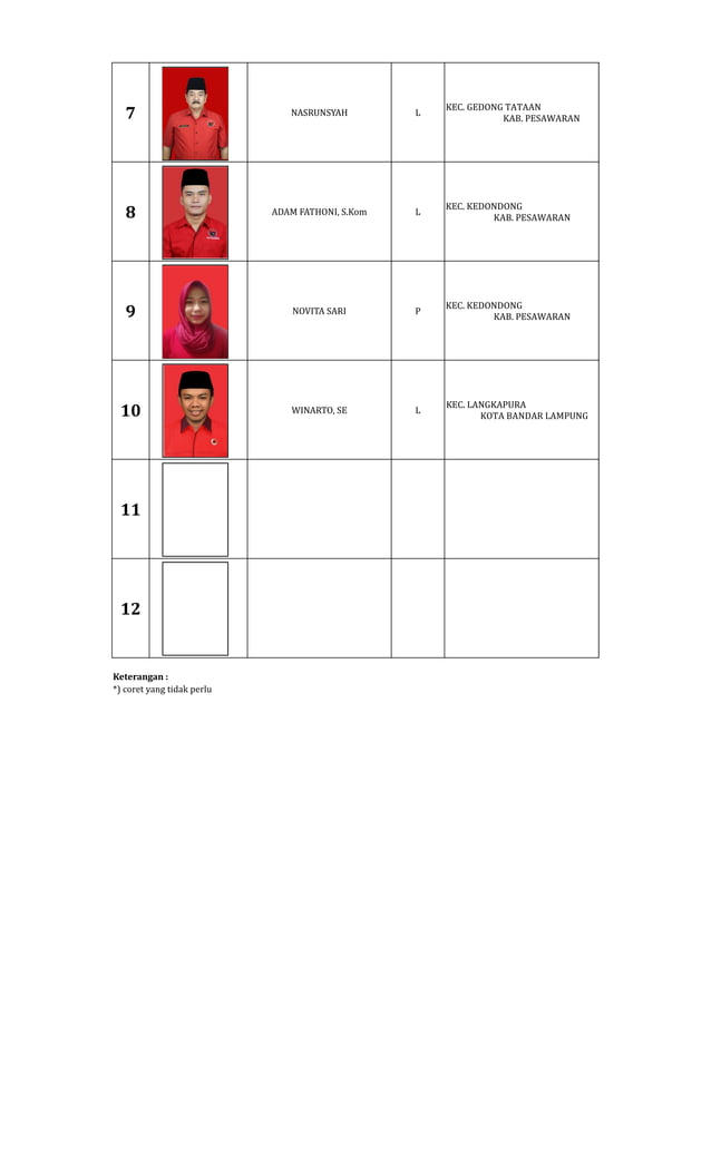 DCT PILEG PDI Perjuangan | PDF