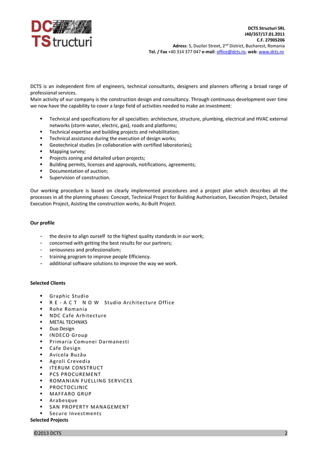 DCTS - Selection of projects | PDF | Civil Engineering Industry ...