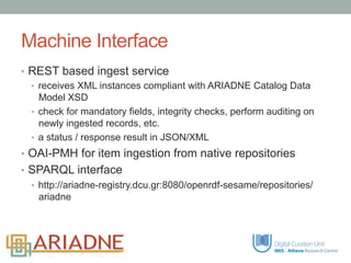 ARIADNE Registry - towards interoperability | PPT