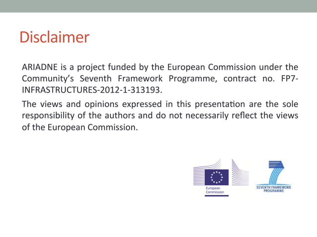 ARIADNE Registry - towards interoperability | PPT