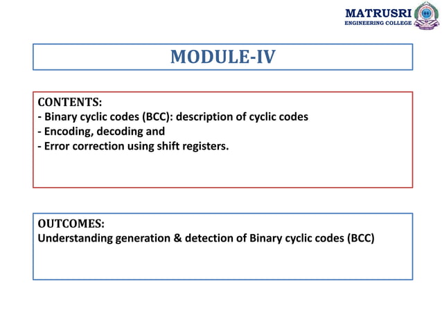 UNIT-3 : CHANNEL CODING | PPT