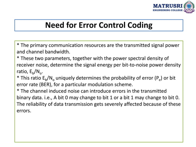UNIT-3 : CHANNEL CODING | PPT