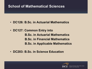 DCU School of Mathematical Sciences | PDF