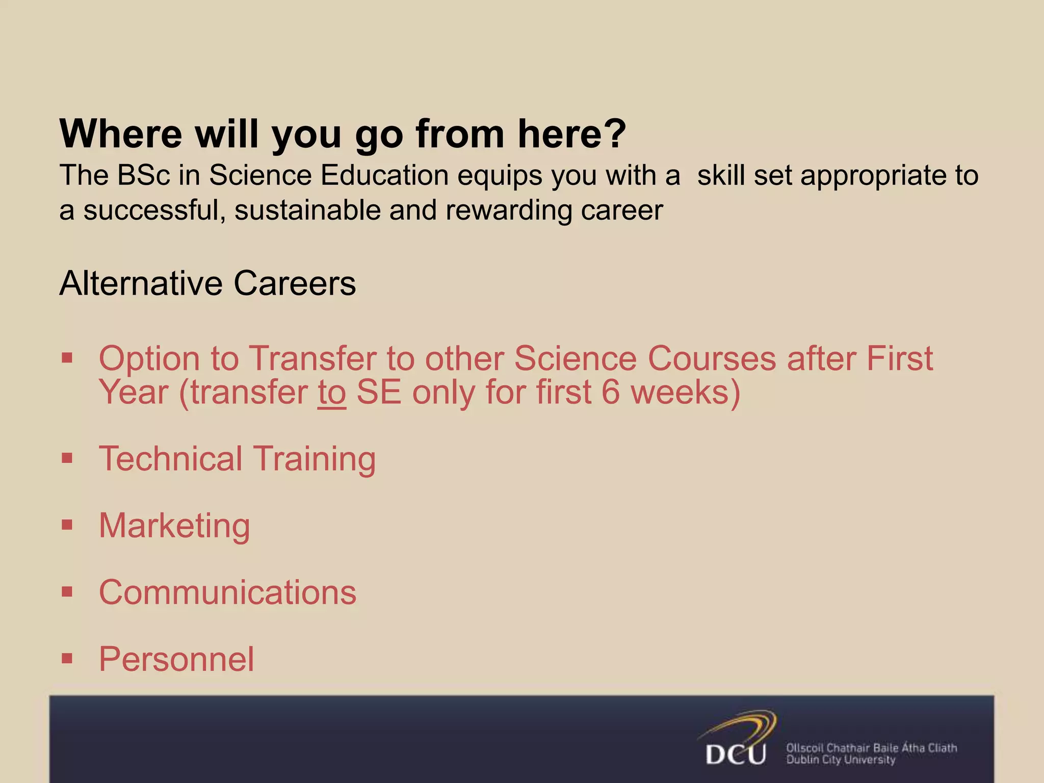 DCU Science Education Presentation | PPT