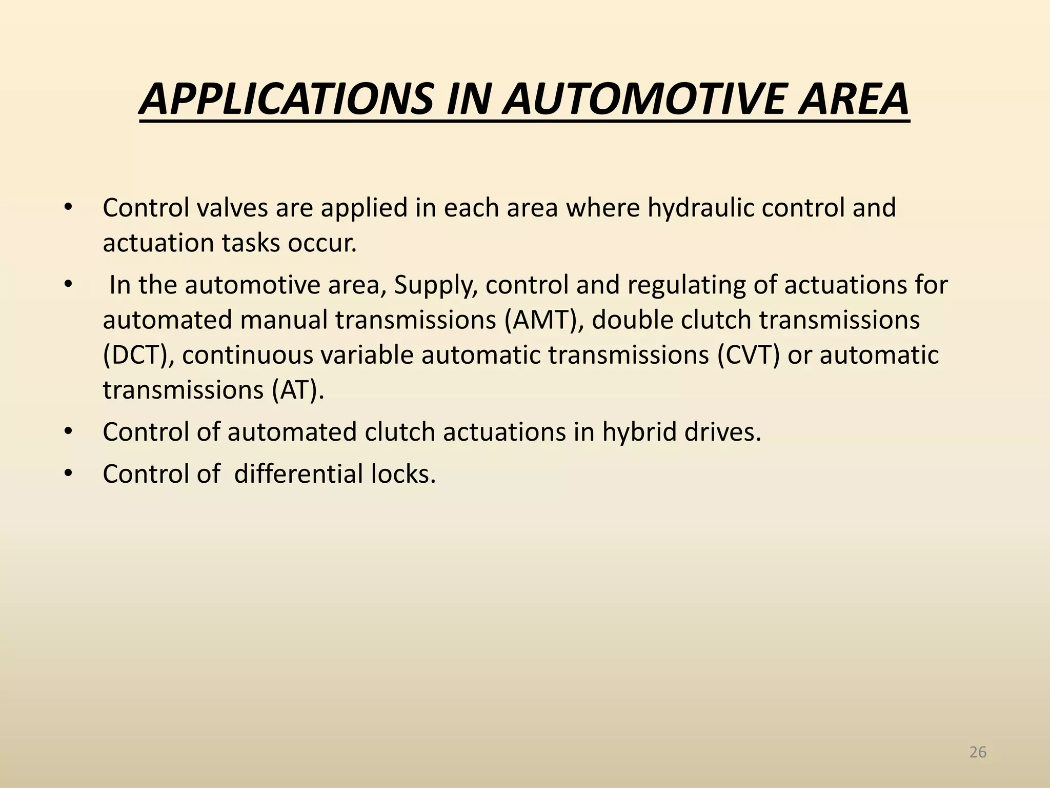 application of Direction control valve in automatic transmission | PPTX