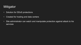 DDoS Mitigator. Personal control panel for each hosting clients. | PPT