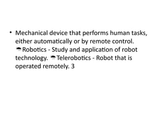 ROBOTIC SYSTEM IN MECHANICAL ENGINEERING | PPT