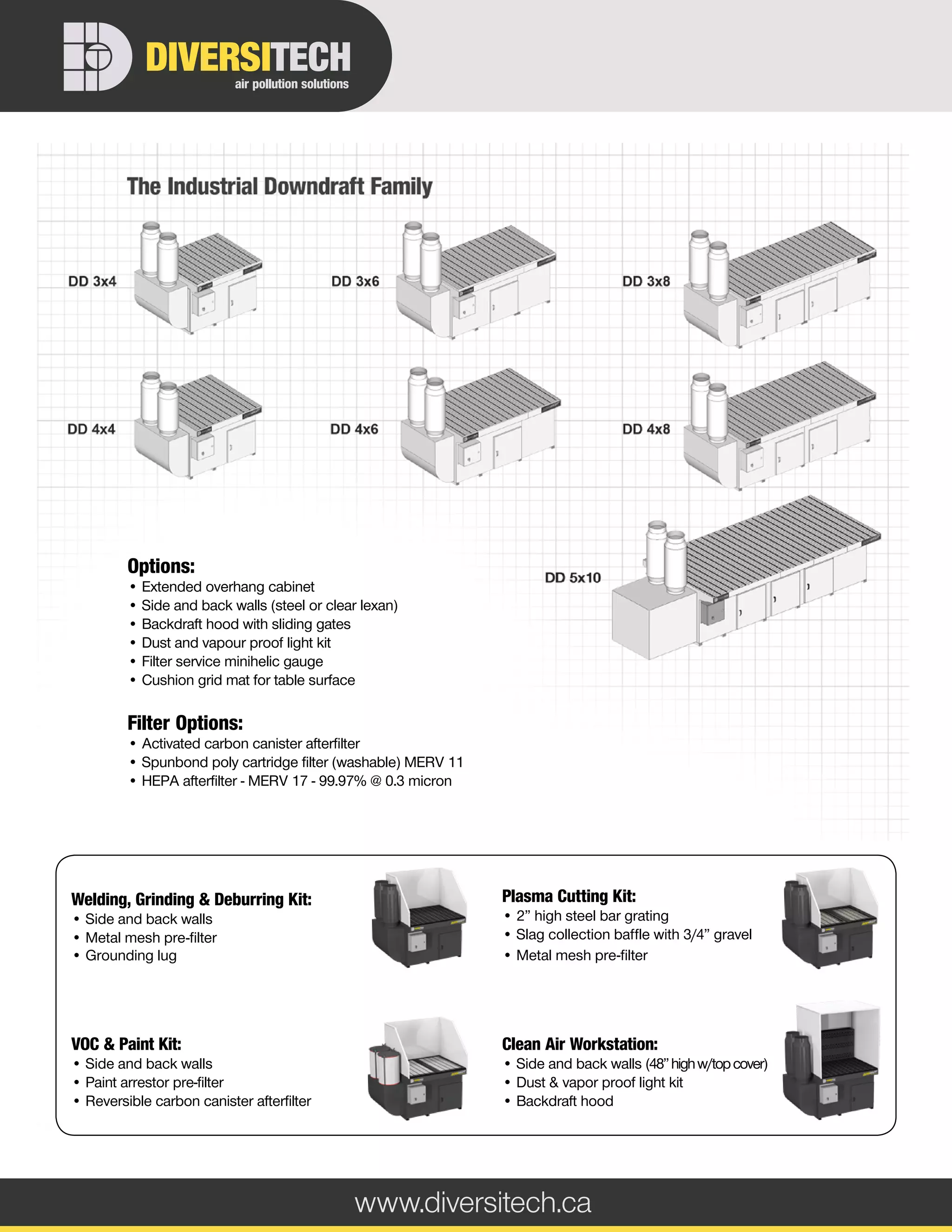 Industrial Downdraft Tables - Product Sheet | PDF