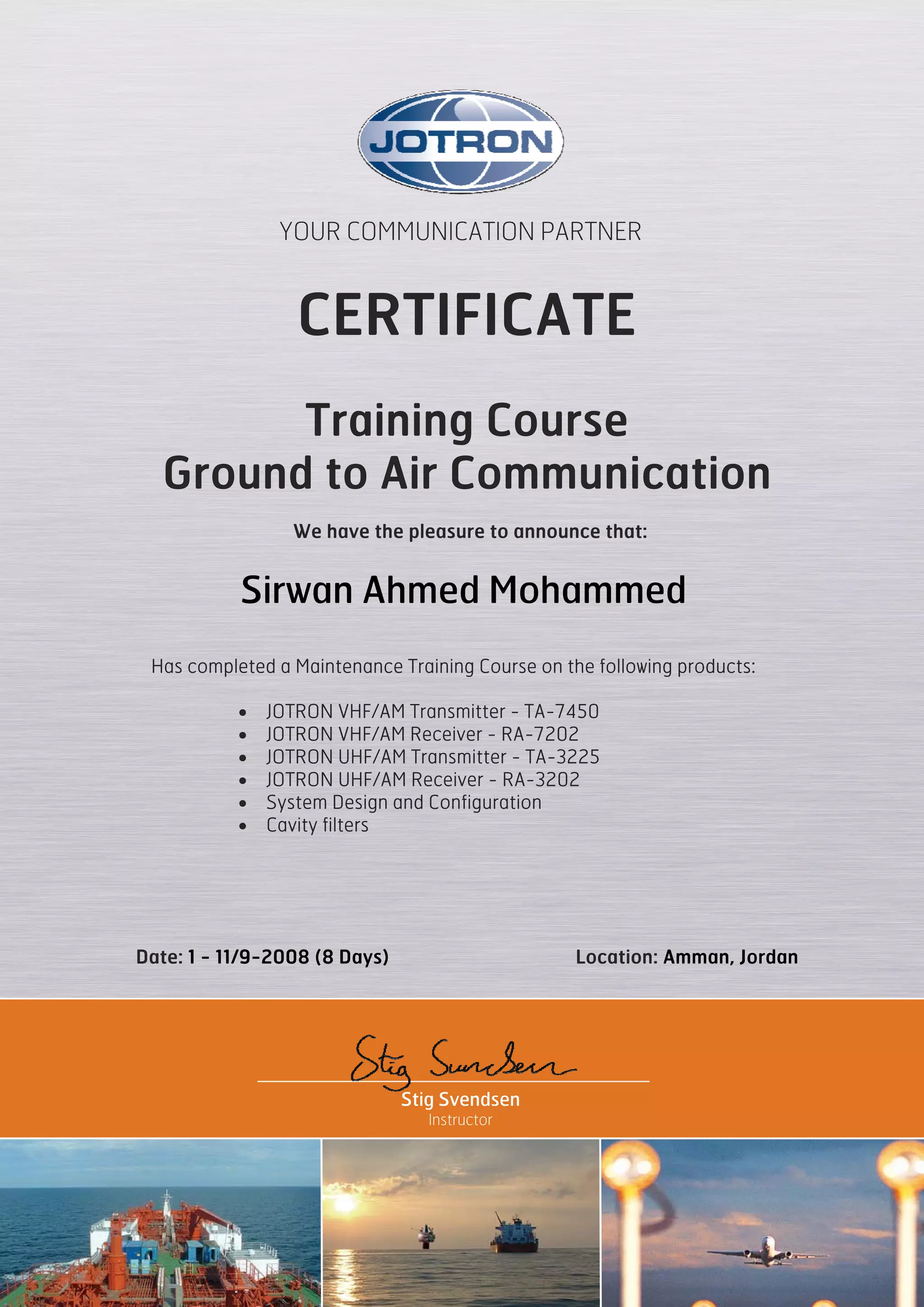 Training Certificate 2 | PDF