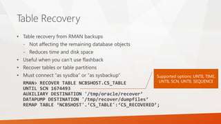 Oracle 12c New Features_RMAN_slides | PDF