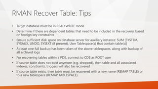 Oracle 12c New Features_RMAN_slides | PDF