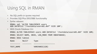 Oracle 12c New Features_RMAN_slides | PDF