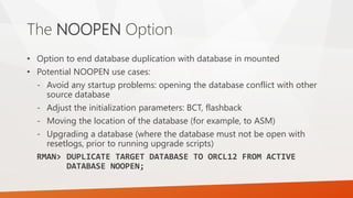 Oracle 12c New Features_RMAN_slides | PDF
