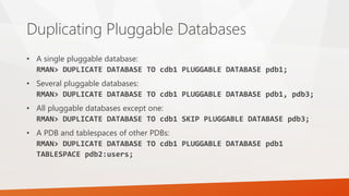 Oracle 12c New Features_RMAN_slides | PDF