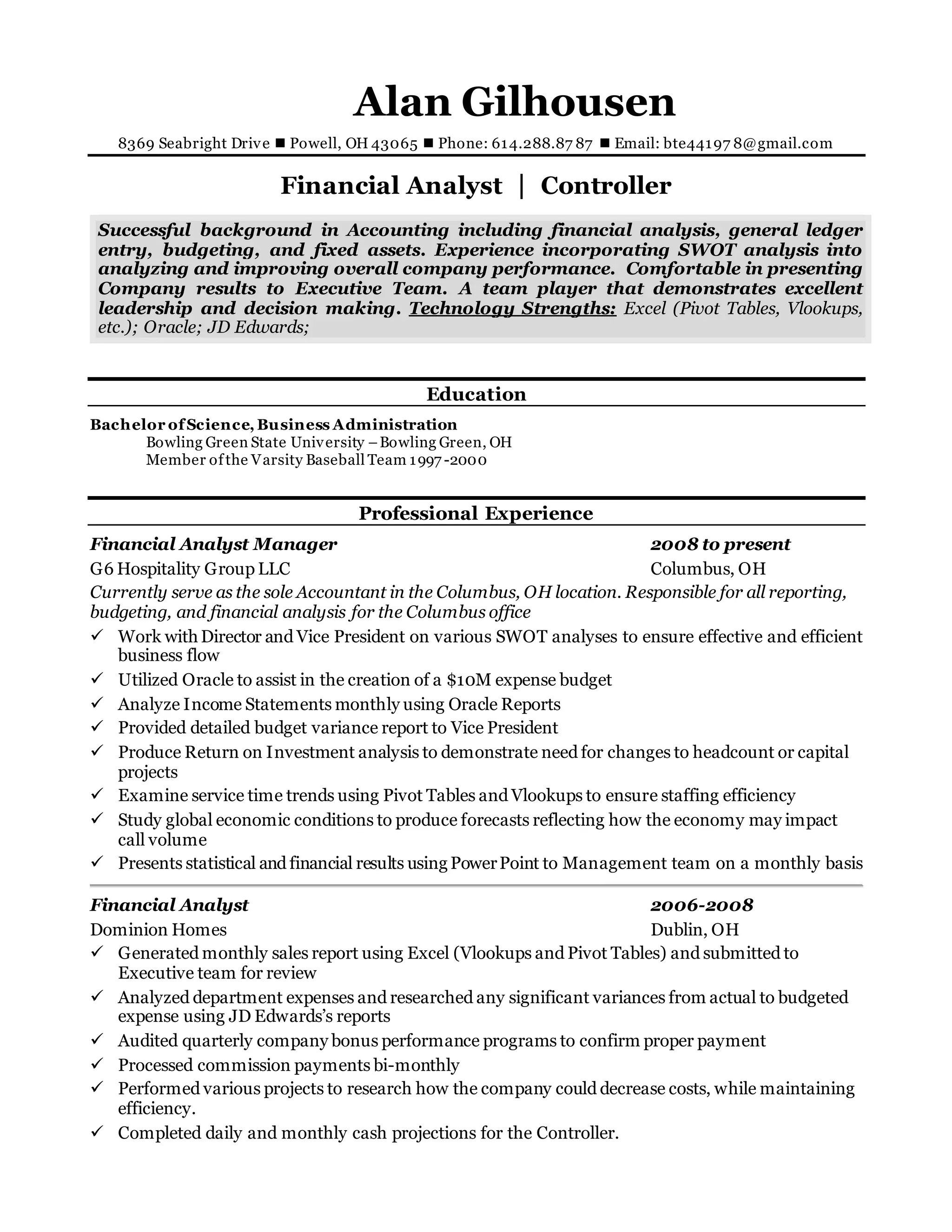 Alan Gilhousen Resume Updated | PDF