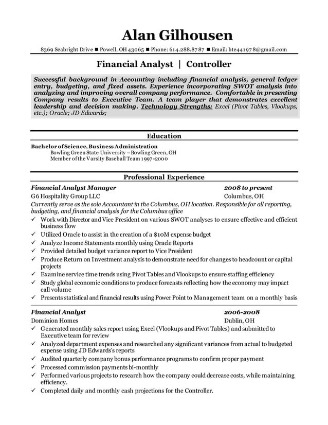 Alan Gilhousen Resume Updated | PDF