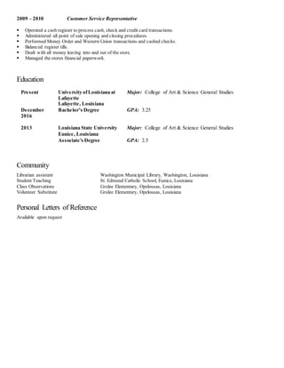 Amber Ann Angelle Miller Resume 2016 | DOCX