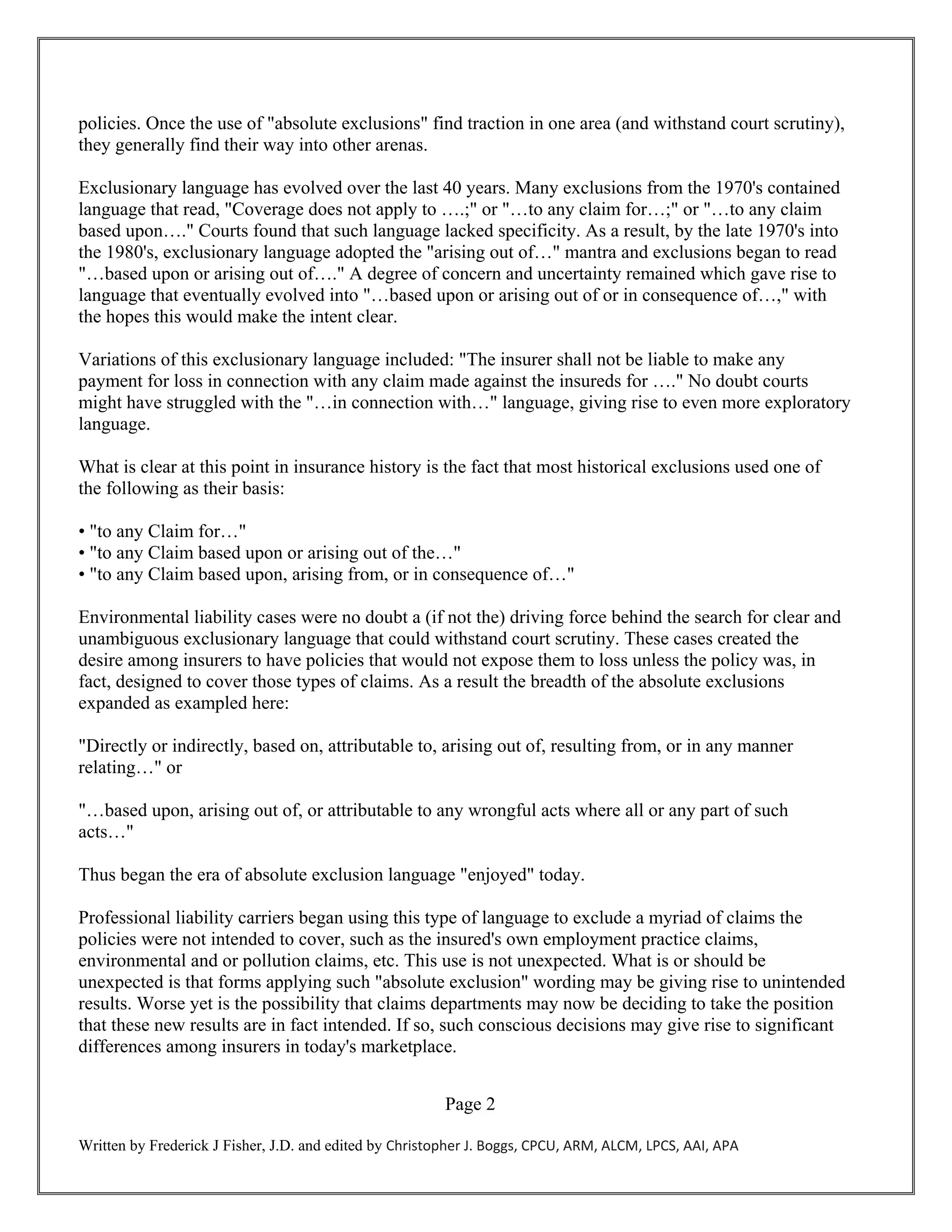 Absolute Exclusions-Published Cl ver | PDF